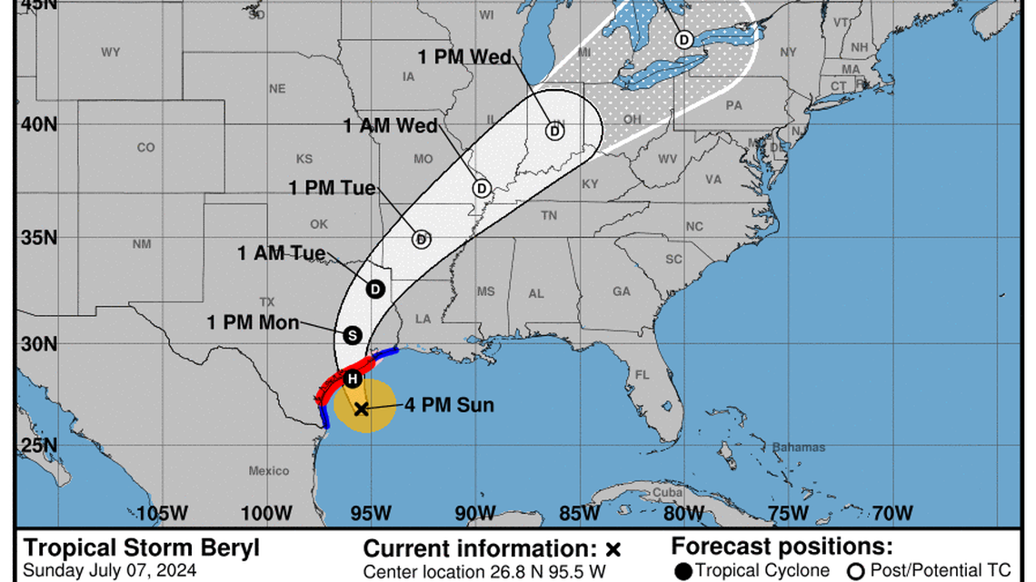 Beryl se prepara para tocar tierra en Texas como un huracán | El Nuevo ...